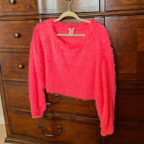 Dolls Kill | Tops | Dolls Kill Neon Pink Fuzzy Cropped Sweater | Poshmark